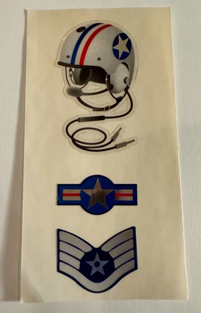 VINTAGE US AIR FORCE MILITARY flight helmet star badge medal STICKER £3 ...