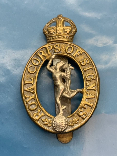WW2 ROYAL CORPS of Signals Cap Badge 49 x 30 mm EUR 17,53 - PicClick IT