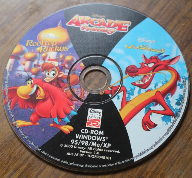 DISNEY'S ARCADE FRENZY PC CD-ROM Double Game Rooftop Ruckus / Mushoot ...