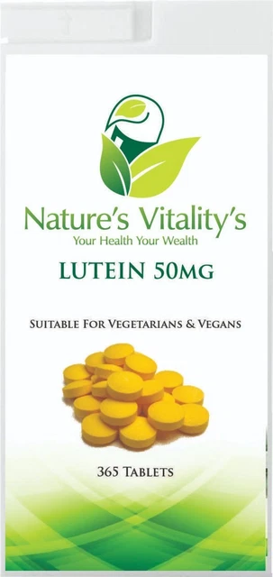 LUTEIN 50MG 365 Tablets Eyes Vision Cognitive antioxidant Vegan ...