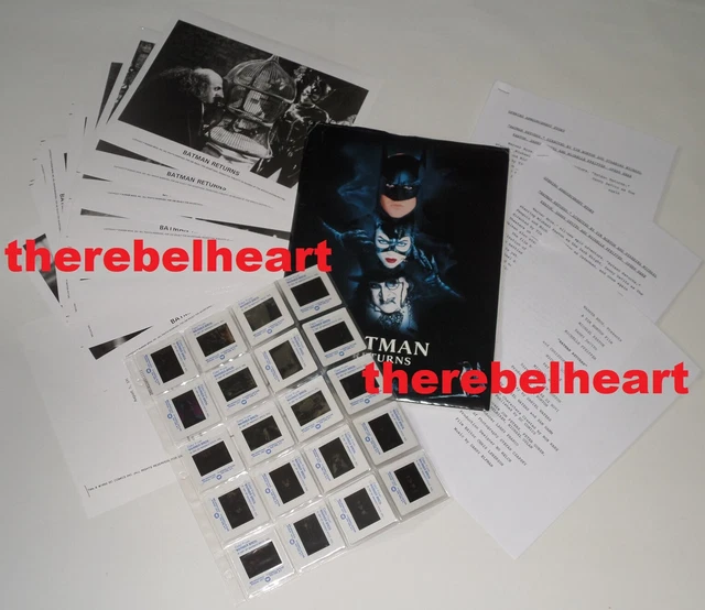BATMAN RETURNS 1992 COMPLETE FIRST ISSUE PRESS KIT 20 Slides 24 PHOTOS ...