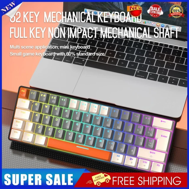 T60 MECHANICAL KEYBOARD USB Mini 62 Keys Wired Mechanical Keyboard ...