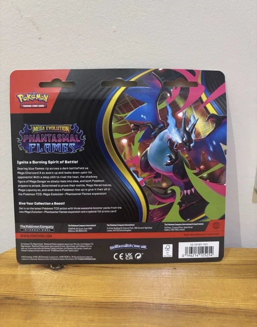 POKEMON TCG MEGA Evolution Phantasmal Flames Triple Blister Pack New ...
