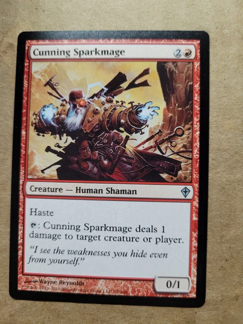 LP WORLDWAKE CUNNING Sparkmage MTG Magic the Gathering Red Human Shaman ...