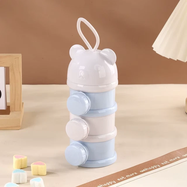 4 GRID PORTABLE Milk Powder Box Container Toddle Baby Snacks Food ...