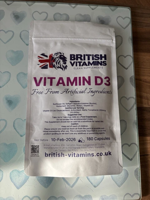 BRITISH VITAMINS CLEAN Supplements VITAMIN D3 £13.20 - PicClick UK