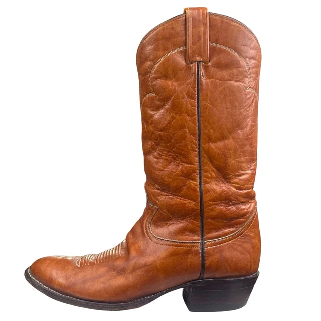 VINTAGE 60'S TONY Lama Black Gold Label Brown Cowboy Boots Size US 9.5 ...