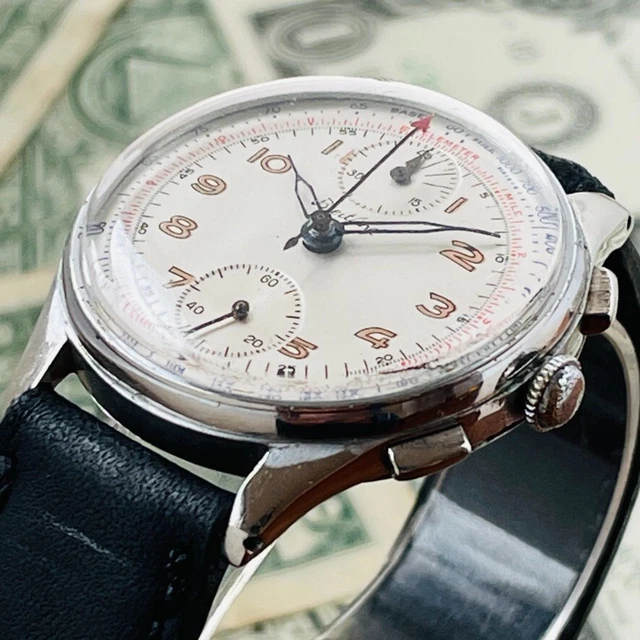 BREITLING UPSIDE-DOWN CHRONOGRAPH Venus 170 Manual Movement Vintage ...