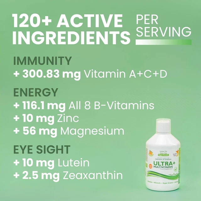 SWEDISH NUTRA - Ultra+ Multivitamin Liquid Food Supplement - Pack of ...