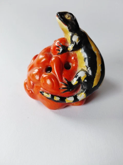 ART DECO CERAMIC lizard on rocks flower frog figure £10.79 - PicClick UK