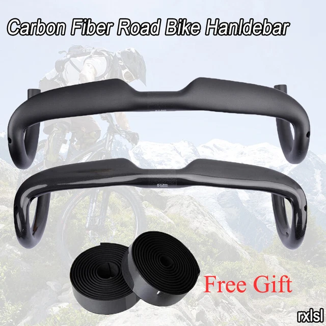 31.8 CARBON FIBER Road Bike Handlebar Racing Bent Bars Internal Routing ...