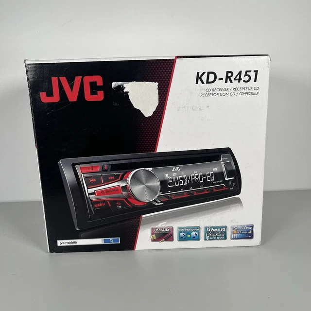 JVC KD-R451 CD MP3 Player Receiver With USB & AUX Car Stereo Black ...