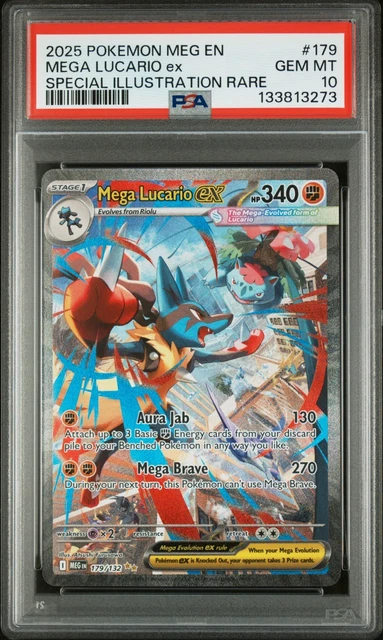 2025 POKEMON MEG En-Mega Evolution #179 Mega Lucario Ex Psa 10 £0.75 ...