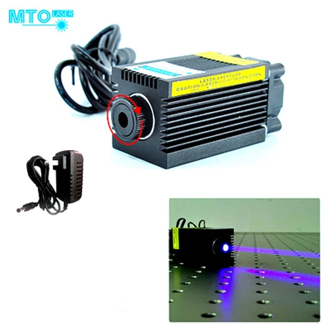 450NM 1W 1000MW Blue Laser Module For DIY Laser Cutter with 12V Adapter ...