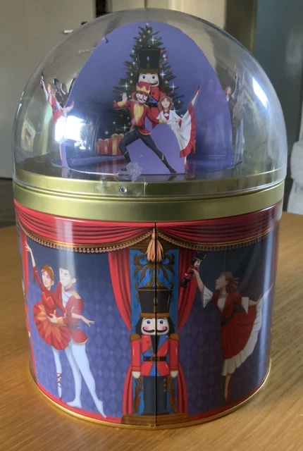ALDI CHRISTMAS MUSICAL Nutcracker Biscuit Tin Carousel Rotating 23x17cm ...