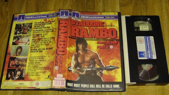 RAMBO FIRST BLOOD Part 2 VHS Video Ex Rental Big Box Pre Cert Thorn EMI ...