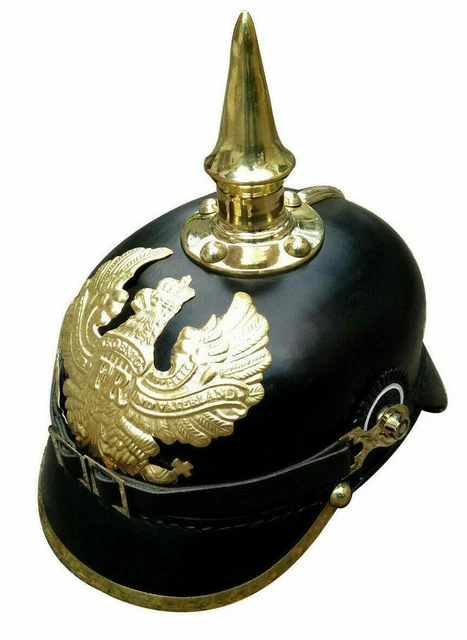 SPIKED OFFICER HELMET WW1 German Helmet Collectable Leather Prussian ...