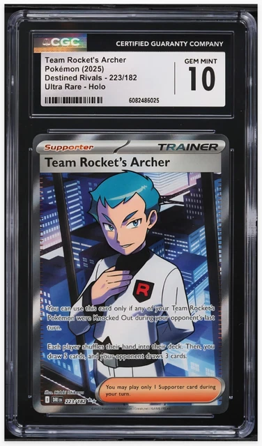 2025 😺 POKEMON Destined Rivals #223/182 Team Rocket's Archer Ultra Rare ...