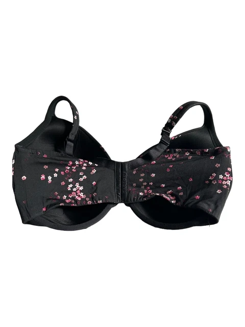 CACIQUE BRA 44H Black Floral Lightly Lined Full Coverage Underwire ...