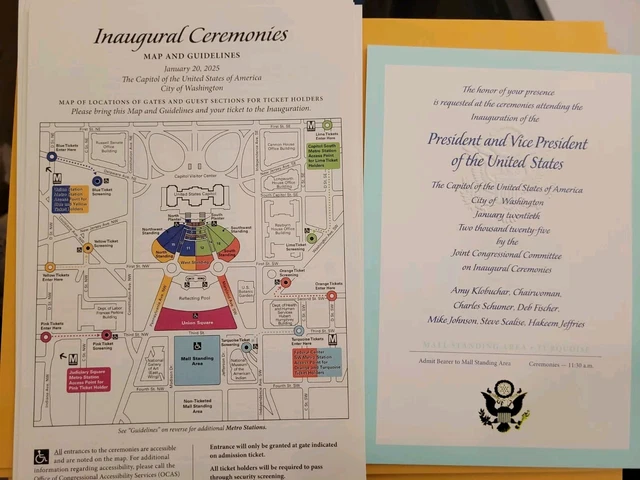 2025 TRUMP INAUGURATION Commemorative Ticket incl. Map £143.12 ...