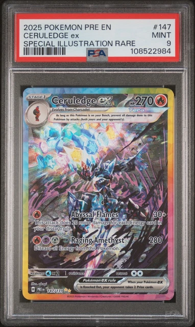 2025 POKEMON PRE En-Prismatic Evolutions Illustration Rare Ceruledge Ex ...
