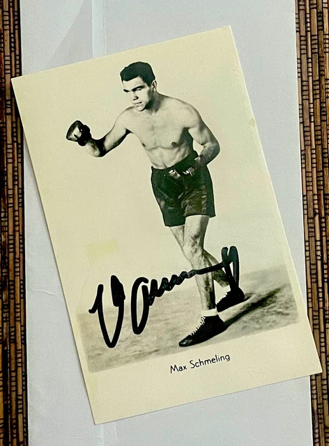 MAX SCHMELING “BOXING World Champion” Rare Handsigned Autographed 5”x 3 ...