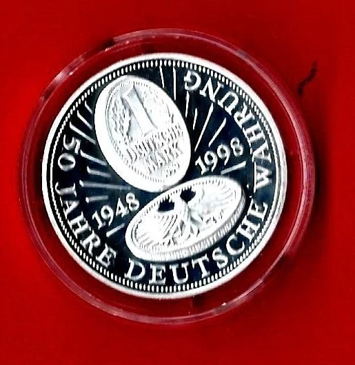 DEUTSCHLAND MEDAILLE 50 Jahre Deutsche Währung 10,0 Gramm 500 Silber PP EUR 10,50 - PicClick DE