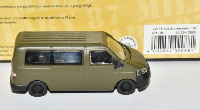 SCHUCO H0 45 264 2600 VW T5 bus 8 posti della Bw Oliv NUOVO in IMBALLO ...
