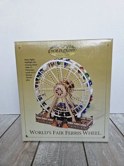 MR CHRISTMAS GOLD Label Worlds Fair Ferris Wheel 2002 Works Open Box £ ...
