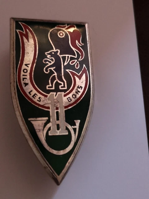RARE INSIGNE - 11 Régiment de chasseurs- Drago- Sans n° homologation ...