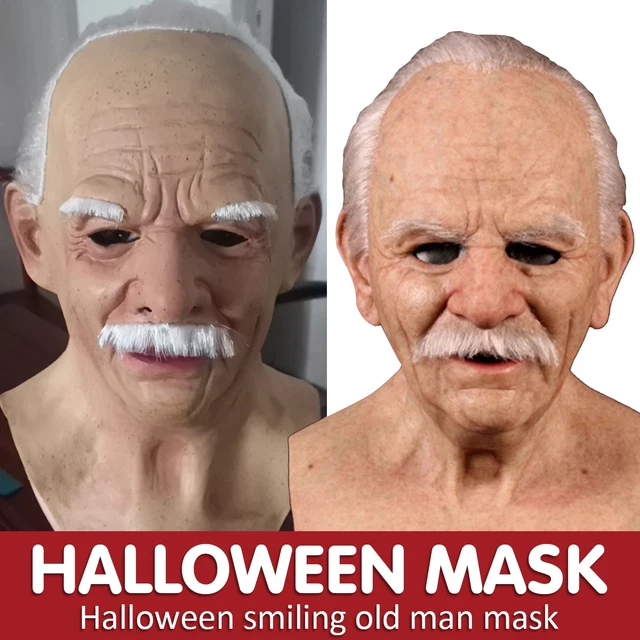 Old Man Mask Latex Halloween Cosplay Party Realistic Full Face Masks