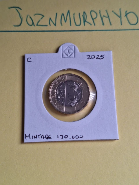 RARE LOW MINTAGE 2025 King Charles Bees £1 One Pound Coin From A Sealed ...