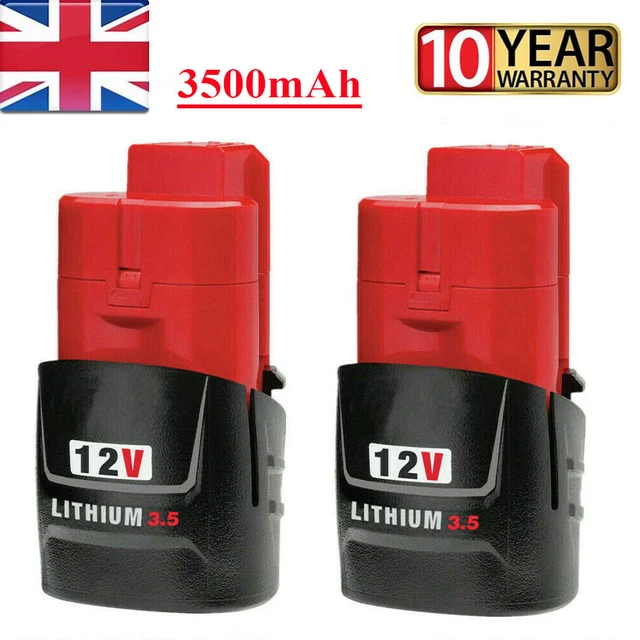 2 PACK M12 3.5Ah For Milwaukee M12B2 Lithium Cordless 12V Battery 48-11 ...