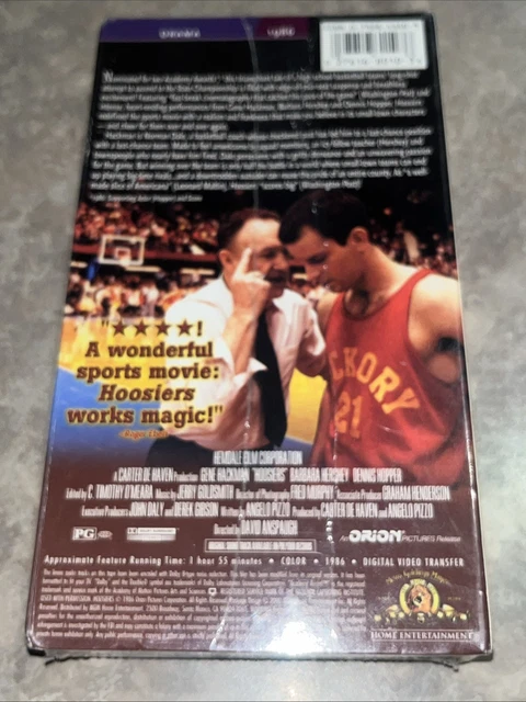 HOOSIERS VHS GENE Hackman Dennis Hopper Barbara Hershey 1986 *** New ...