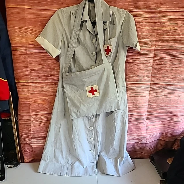 WW2 ORIGINAL ARC American Red Cross Nurse Uniform & Bag from Pennys £ ...