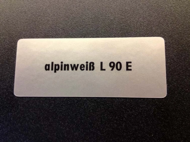 VW PAINT CODE Sticker Alpinweiß L90E (scirocco, mk1 golf) £2.50 ...