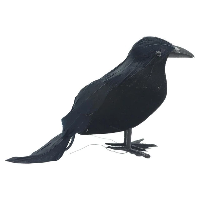 BLACK RAVEN MOVIE Prop Fake Crow Halloween Decor 10CM Hunting Bird Z7N4 ...