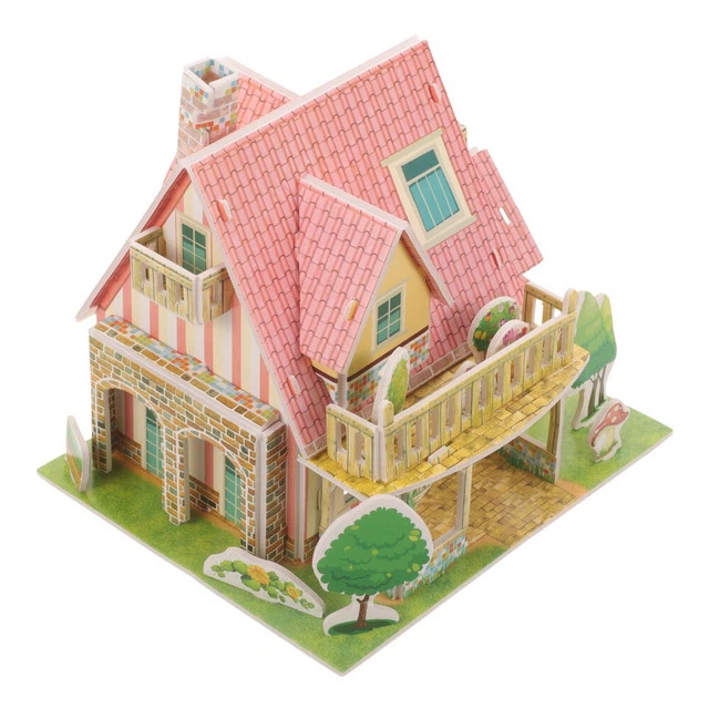 DIY MINIATURE HOUSE Dollhouse Kit Paper 3D Villa Assembly Puzzle Child ...