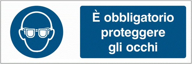 CARTELLO SEGNALETICO UNI ISO - È obbligatorio proteggere gli occhi ...