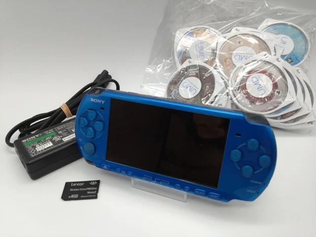 SONY PSP-3000 VIBRANT Blue Handheld Console Handheld System with randam ...