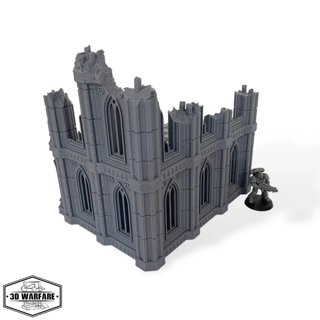 LARGE GOTHIC RUINED Tower Building Scenery Scatter Terrain Tabletop ...