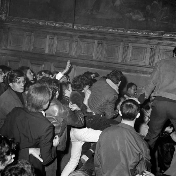 BRAWL AN AMPHITHEATER Sorbonne Paris France September 30 1968 Old Photo ...