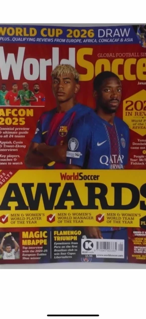 WORLD SOCCER MAGAZINE Jan 2026 Awards Issue, 2025 in Review +World Cup ...