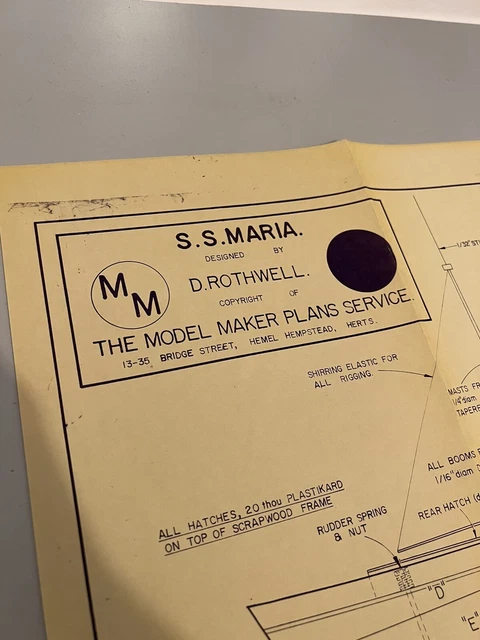 MODEL MAKER BUILD Plans Blueprints S.S.Maria Boat Ship Ferry D.Rothwell ...