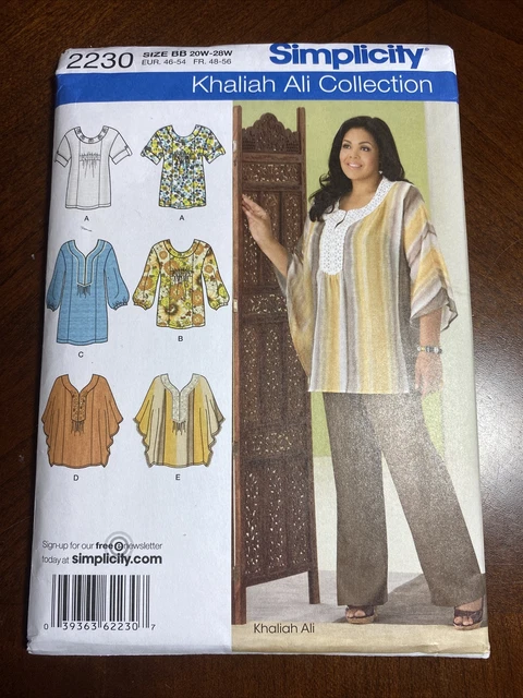 SIMPLICITY 2230 KHALIAH Ali Collection Sewing Pattern 20W-28W New $5.00 ...
