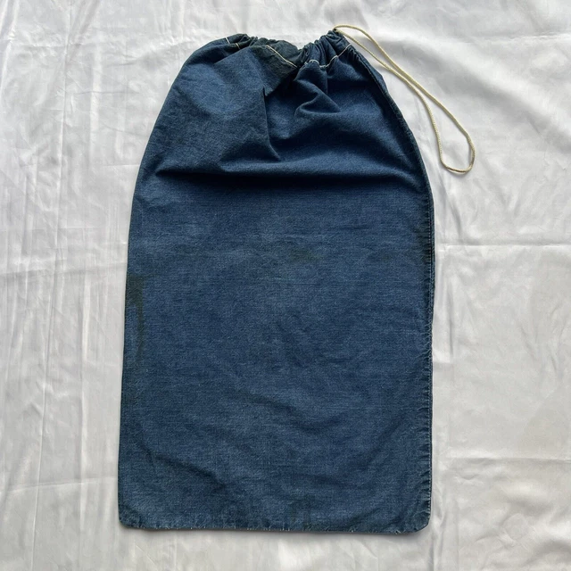VINTAGE WW2 CIRCA 1940s US Army Navy Blue Denim Drawstring Laundry Bag £45.00 - PicClick UK