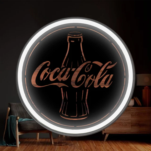 COCA-COLA NEON SIGN - Circular White Sign with Red Coca-Cola Bottle HY1 ...