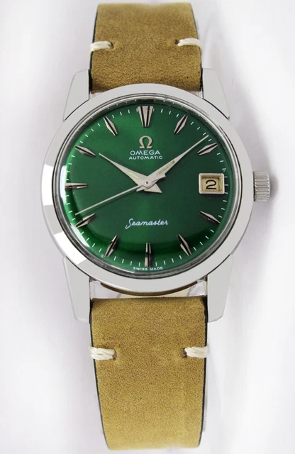 OMEGA SEAMASTER AUTOMATIQUE Date Sunburst Vert Acier Vintage Hommes ...