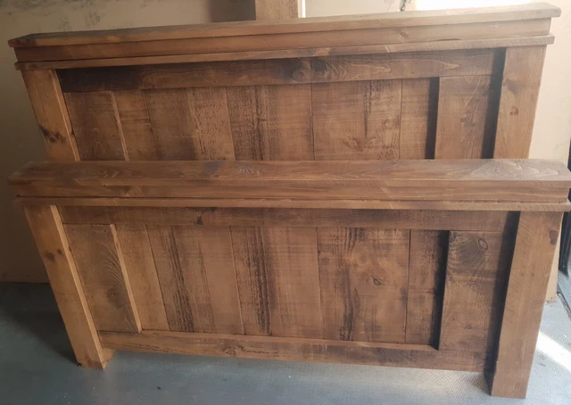 NEW SOLID WOOD Rustic Chunky Double , King-Size, Super-King Panel Bed ... NEW SOLID WOOD Rustic Chunky Double , King-Size, Super-King Panel Bed ...