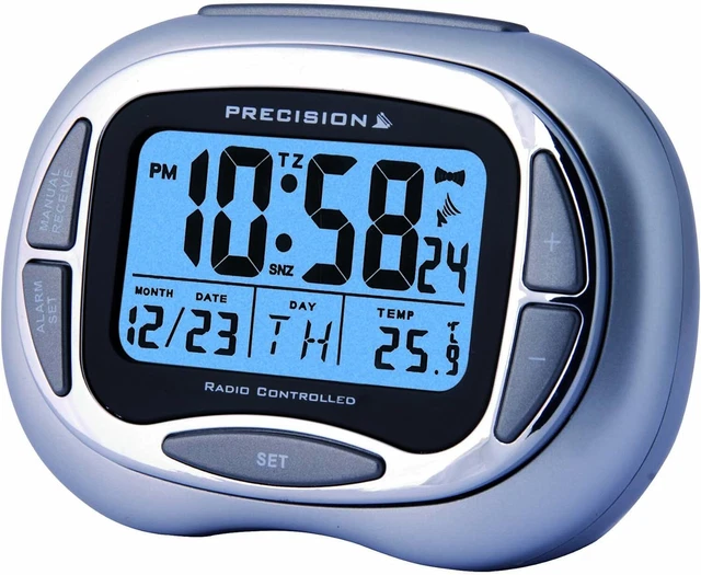 PRECISION PREC0100 RADIO Controlled Alarm Clock with Colour LCD Display ...